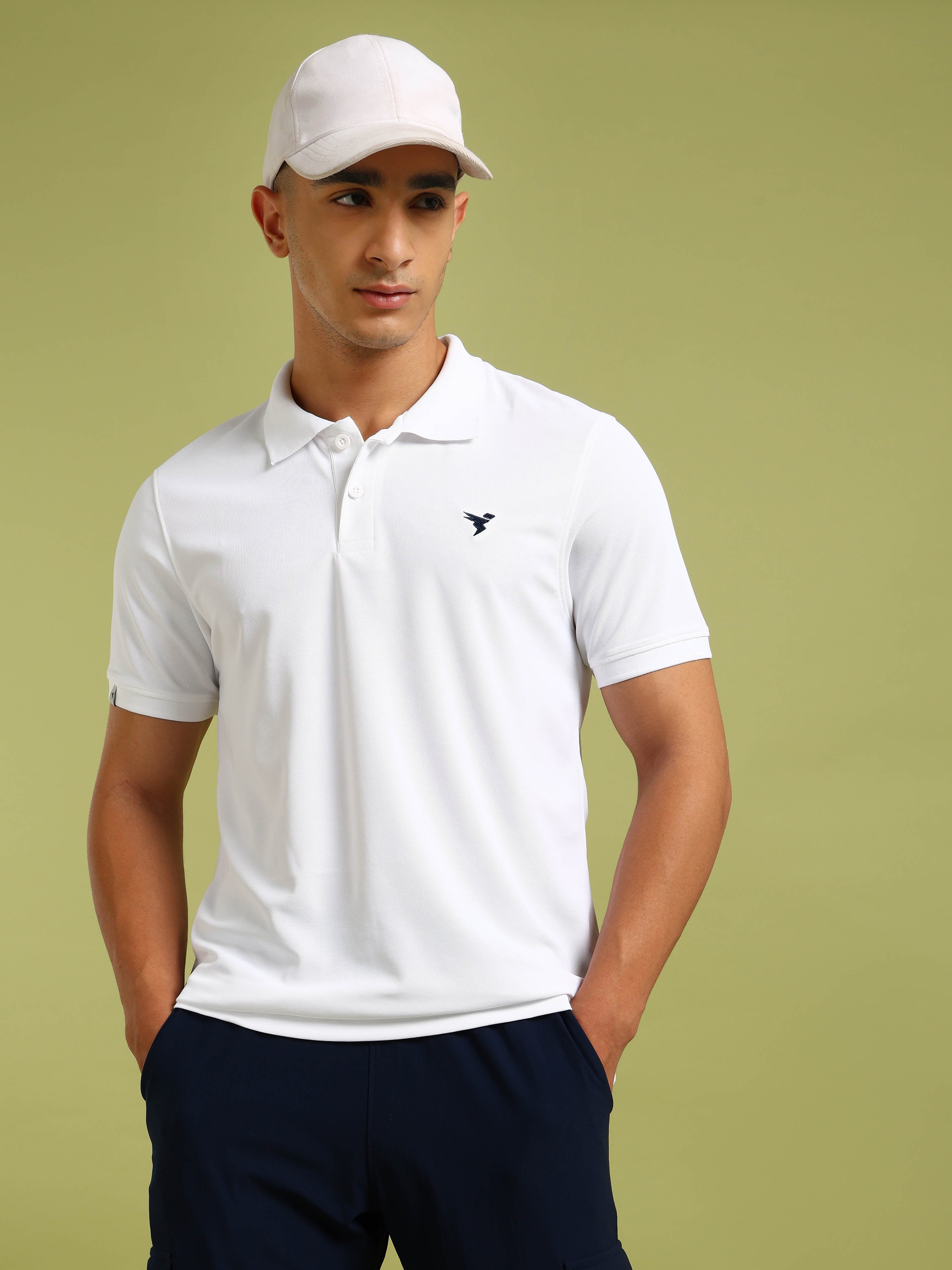 Men Slim Fit Polo T-shirt with Matpiq