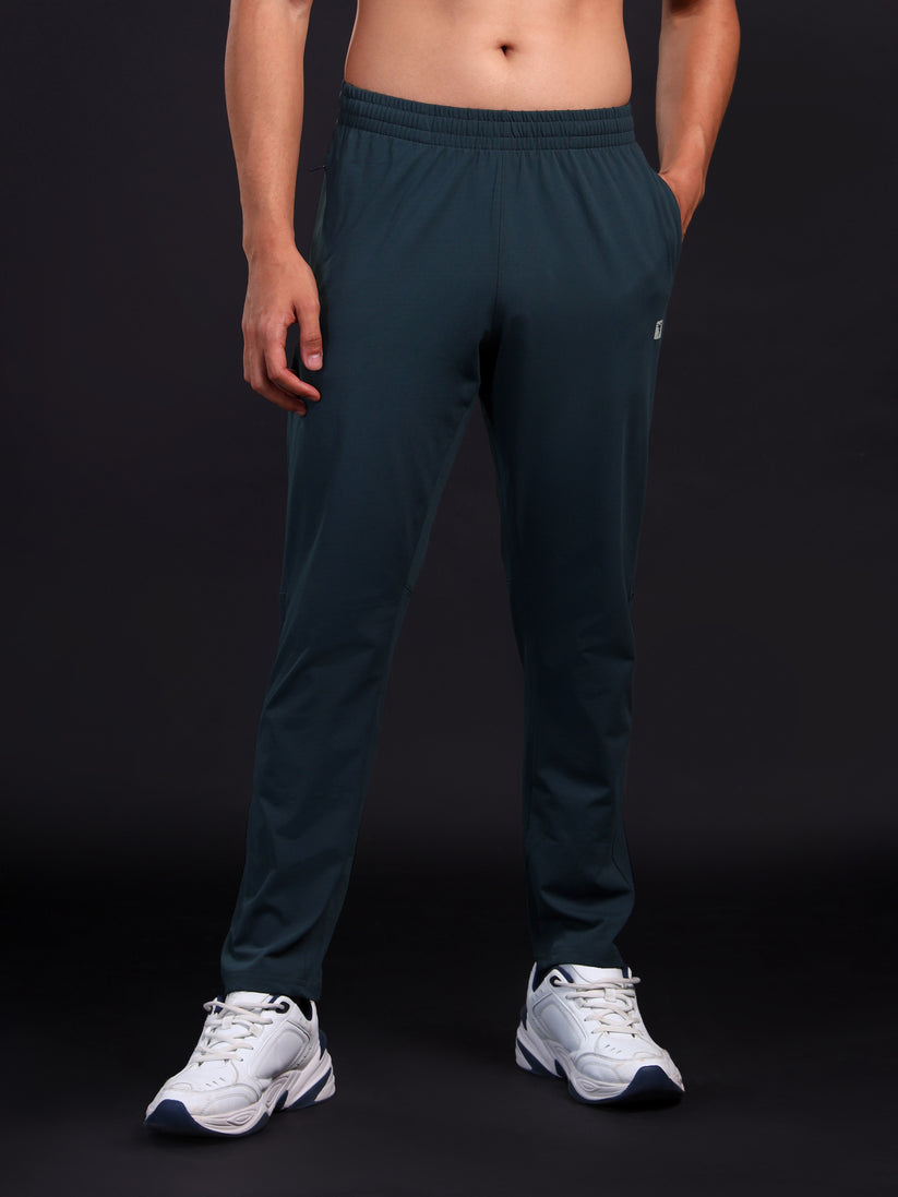 Men Solid Slim Fit Trackpants with 4 Way Crispy