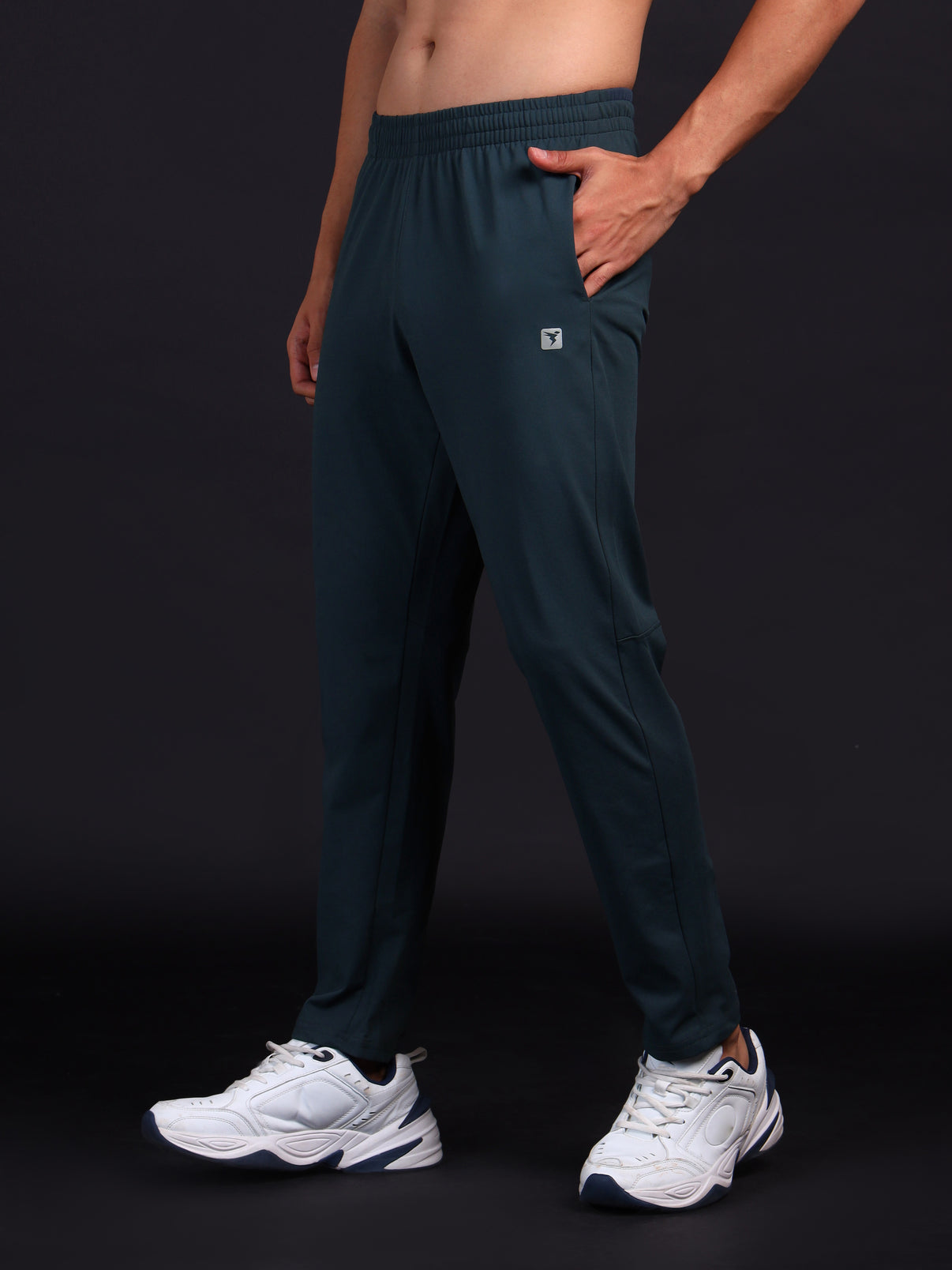 Men Solid Slim Fit Trackpants with 4 Way Crispy