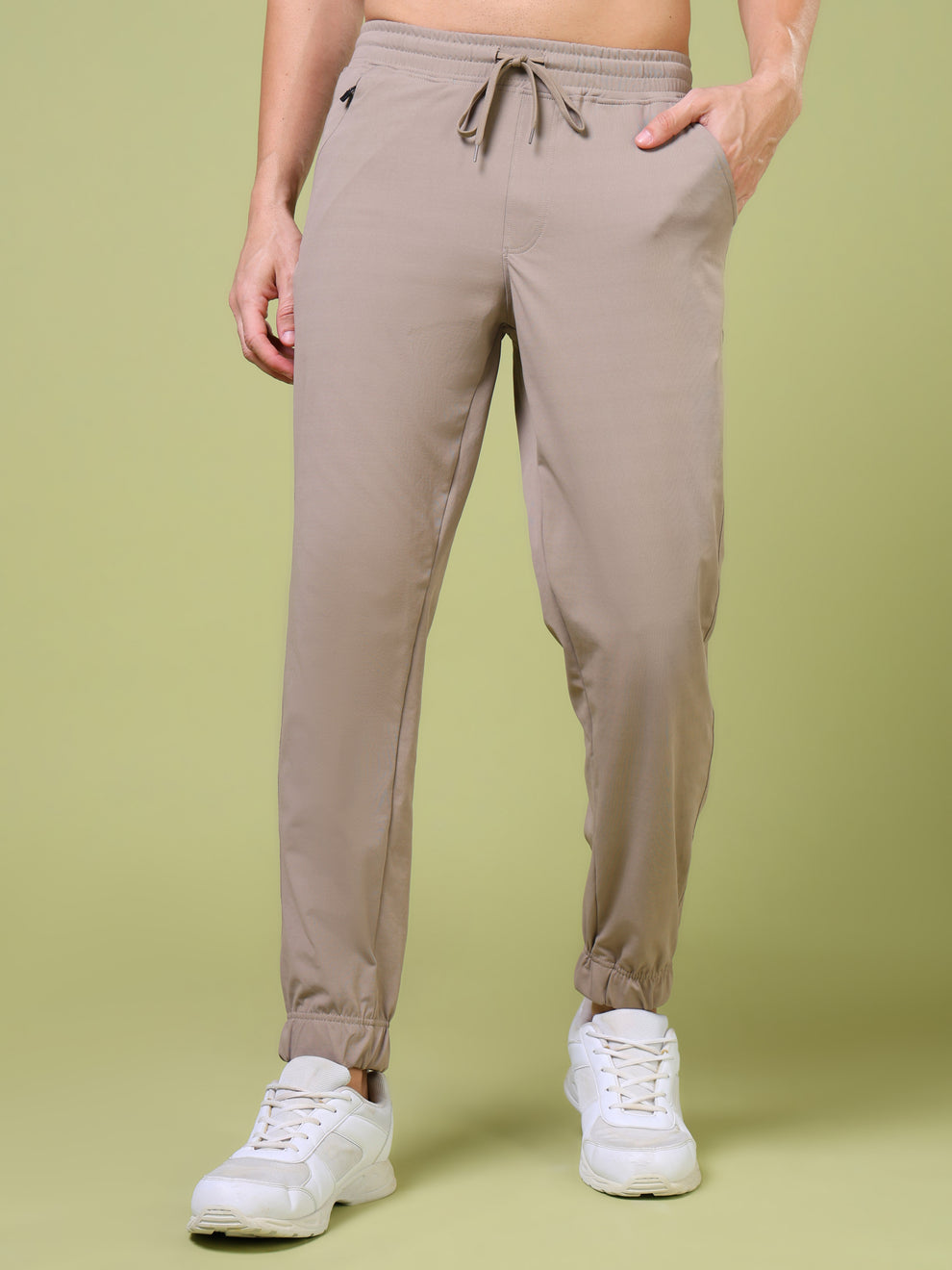 Men Solid Slim Fit Joggers with ELASTOPLUS