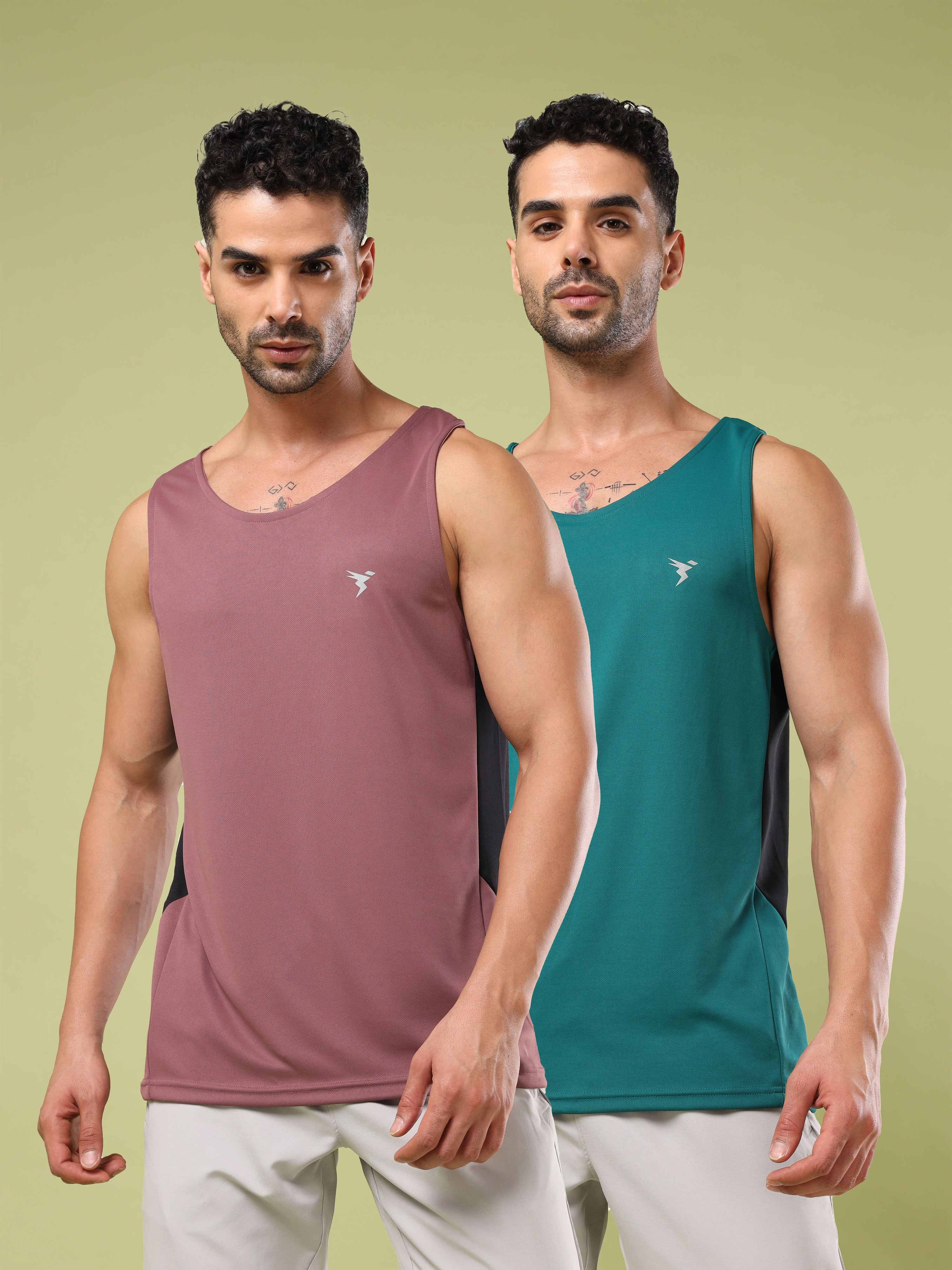 Men Solid Slim Fit Scoop Neck Sports Innerwear Vest with TECHNO COOL+