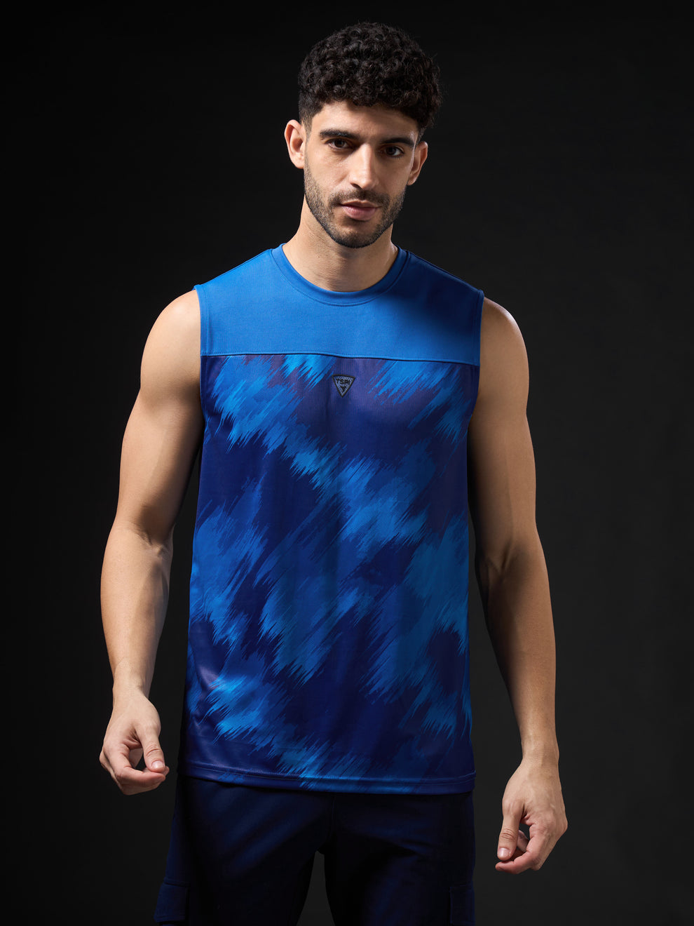 Men Solid Slim Fit Round Neck Sports Innerwear Vest with TECHNOCOOL+