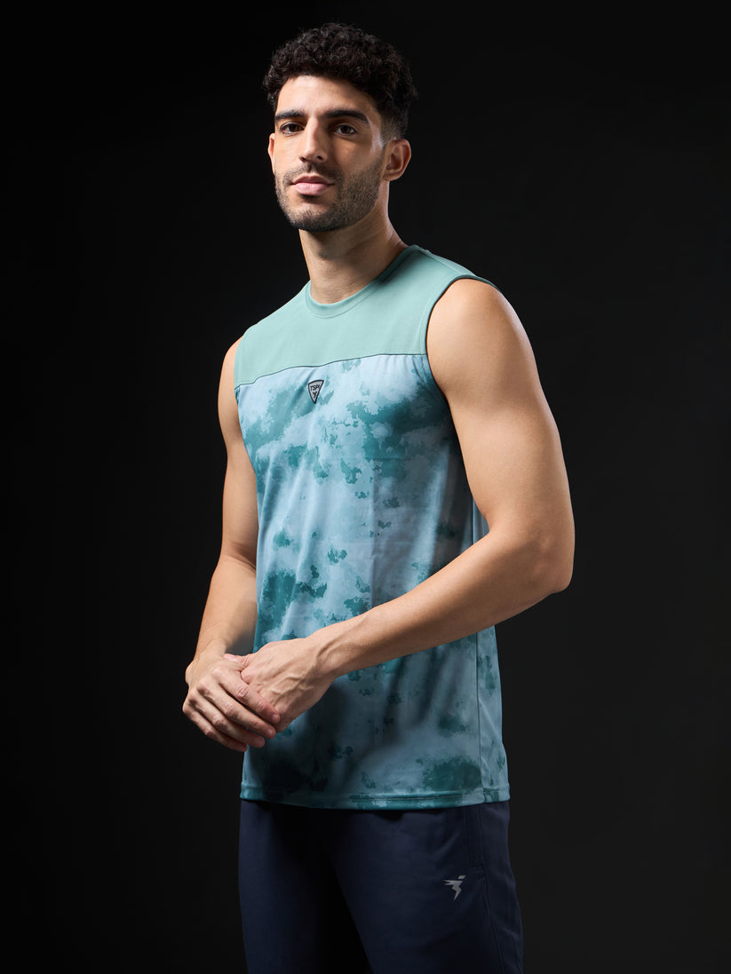 Men Solid Slim Fit Round Neck Sports Innerwear Vest with TECHNOCOOL+