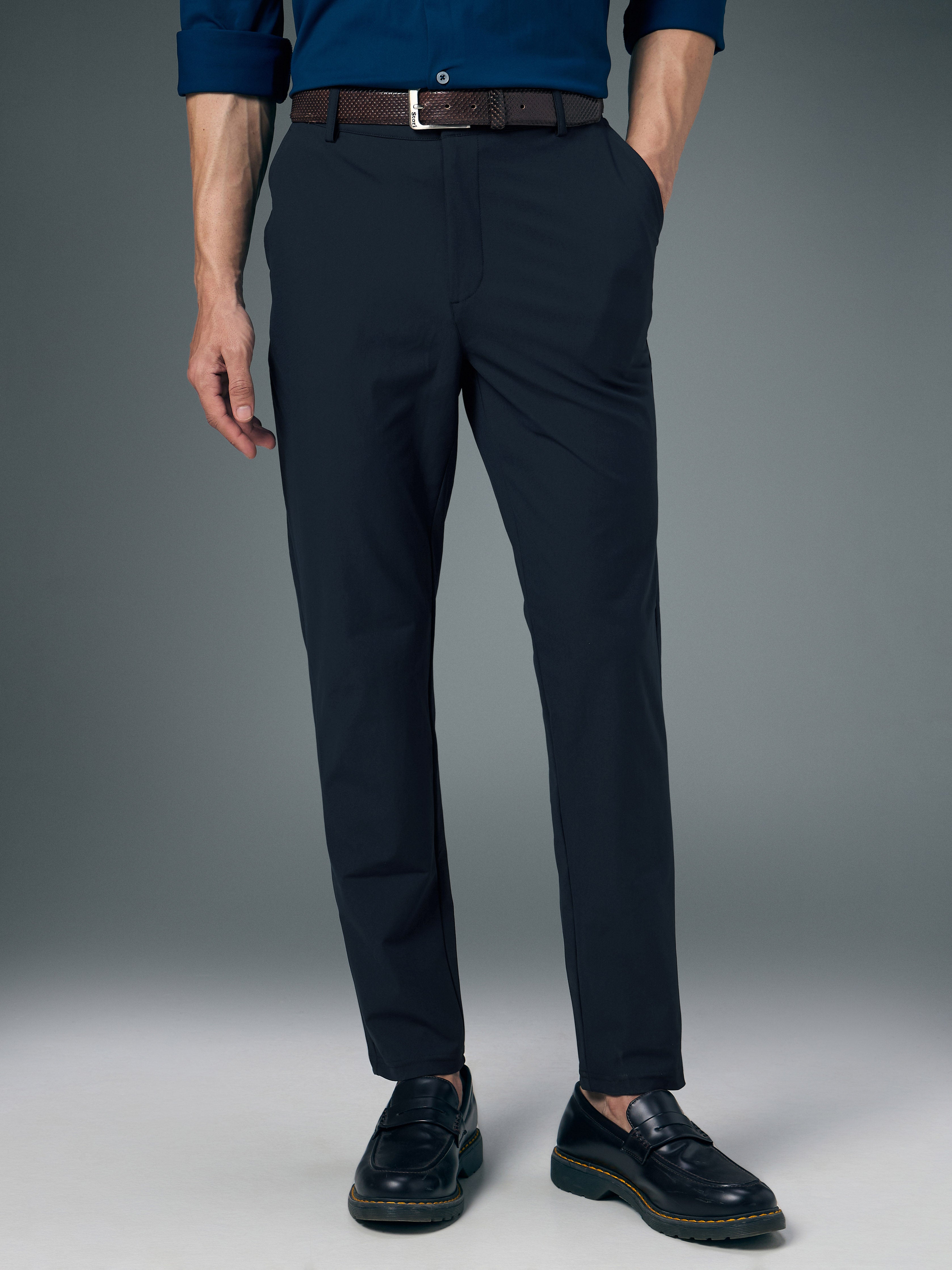 Men Semi-Formal Solid Straight Fit Trousers Pants with DURACOOL+