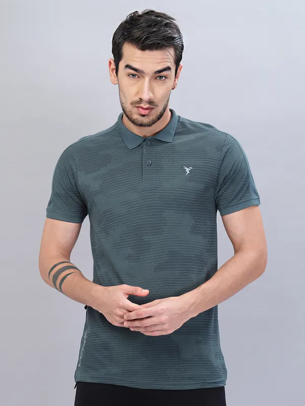 Men Slim Fit Polo T-shirt with Ventmesh
